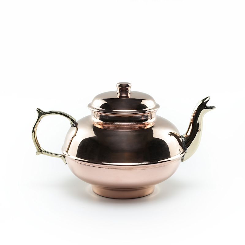 Handcrafted Small Copper Herbal Teapot With Brass Handle ...