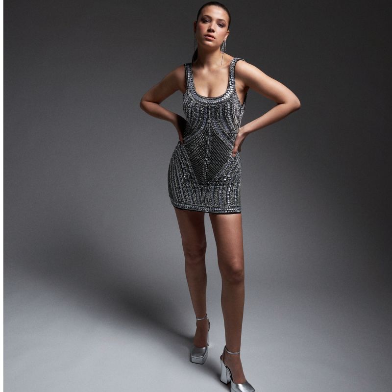 Hero Dress In Crystal Beads | RaeVynn | Wolf & Badger