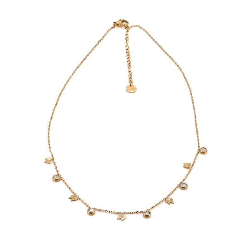 Hope Butterfly Gold & Diamond Necklace - Gold | Ebru Jewelry | Wolf ...