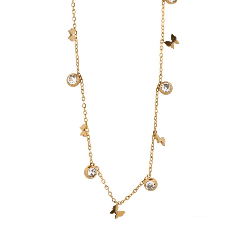 Hope Butterfly Gold & Diamond Necklace - Gold | Ebru Jewelry | Wolf ...