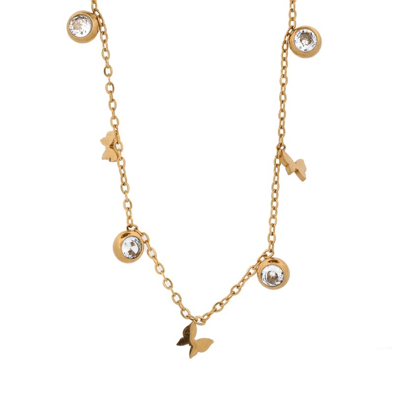 Hope Butterfly Gold & Diamond Necklace - Gold | Ebru Jewelry | Wolf ...
