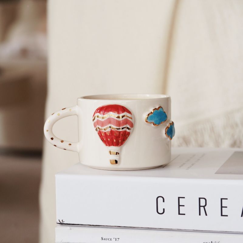 Handmade Red Air Balloon Ceramic Mug With Real Gold Accents ...