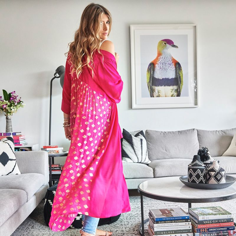 Hot Pink Two-Tone Kimono Duster | Style Junkiie | Wolf & Badger
