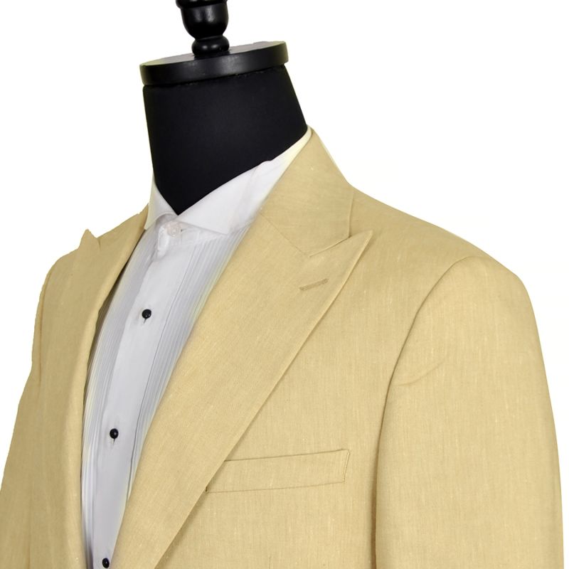 Hugo Linen Single Breasted Suit - Sand | DAVID WEJ | Wolf & Badger