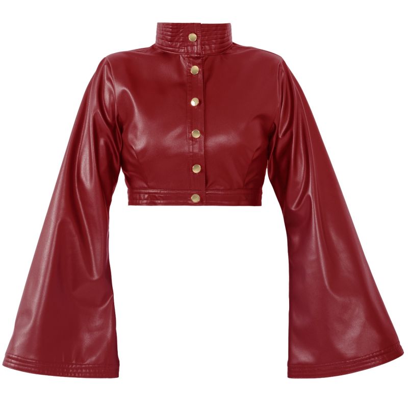 Hush – Vegan Leather Cropped Jacket Red | Kargede | Wolf & Badger