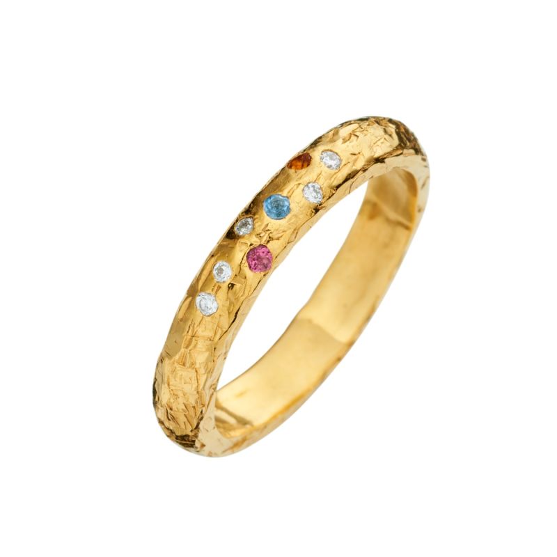 Diamond & Semi Precious Stone Confetti Ring | Posh Totty Designs | Wolf ...