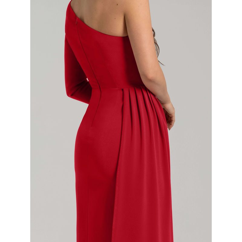 Iconic Glamour Draped Long Dress, Red | Tia Dorraine | Wolf & Badger