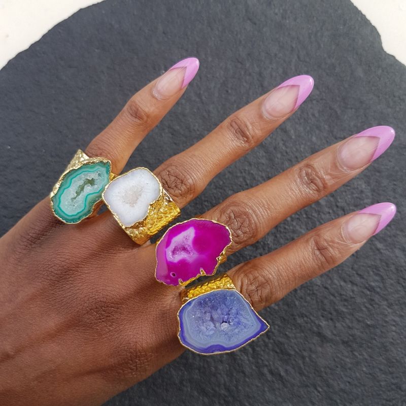 Magenta Pink Mega Gemstone Gold Statement Ring | YAA YAA LONDON | Wolf ...