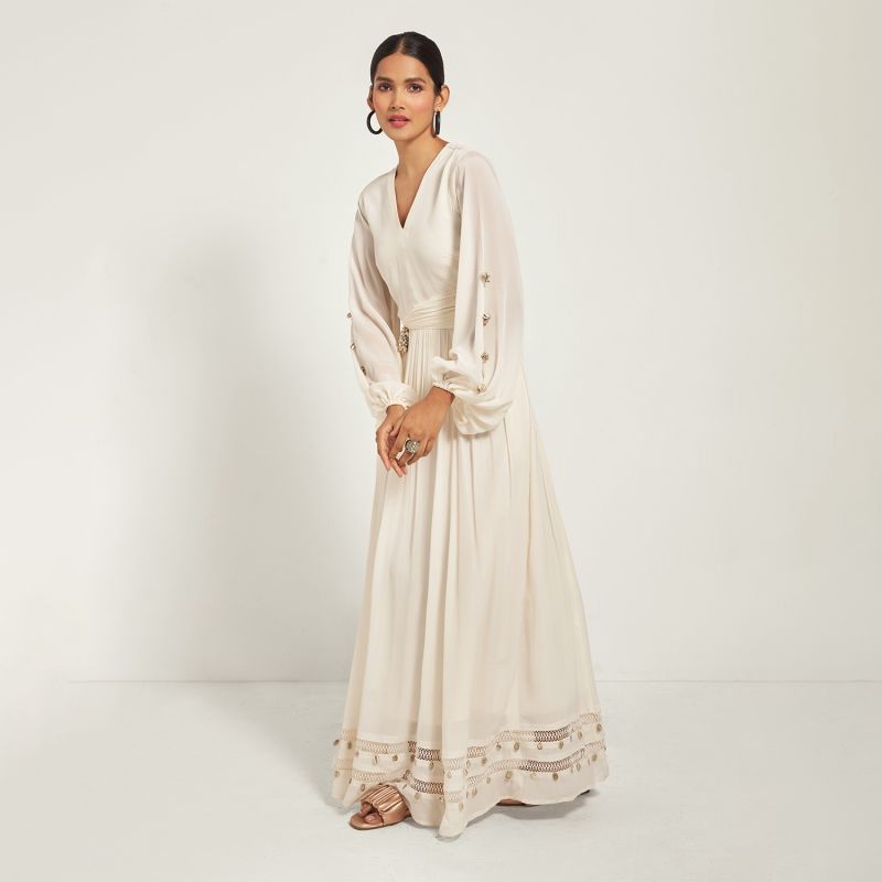 Ivory Cut-Out Maxi Dress | Style Junkiie | Wolf & Badger