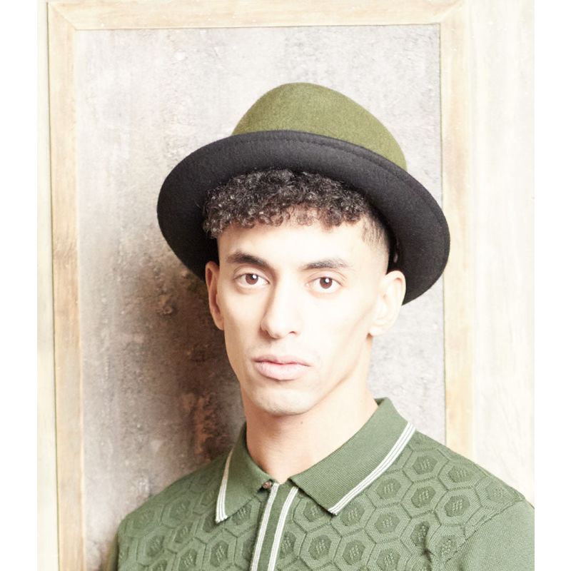 Jackson Fern Green Wool Felt Two Tone Porkpie Hat | Dasmarca Hats ...