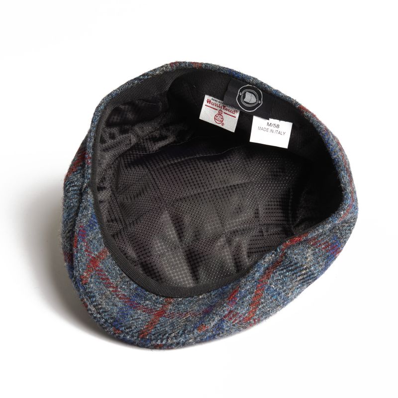 Justin Marine Blue Harris Tweed Flat Cap Made In Italy | Dasmarca Hats ...