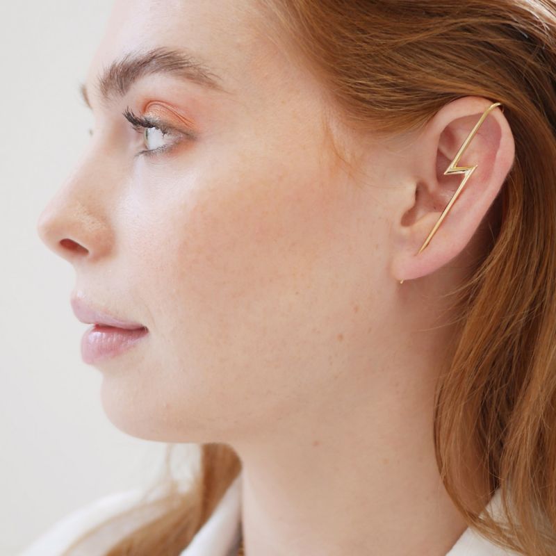 Gold Lightning Bolt Ear Crawler | Scream Pretty | Wolf & Badger