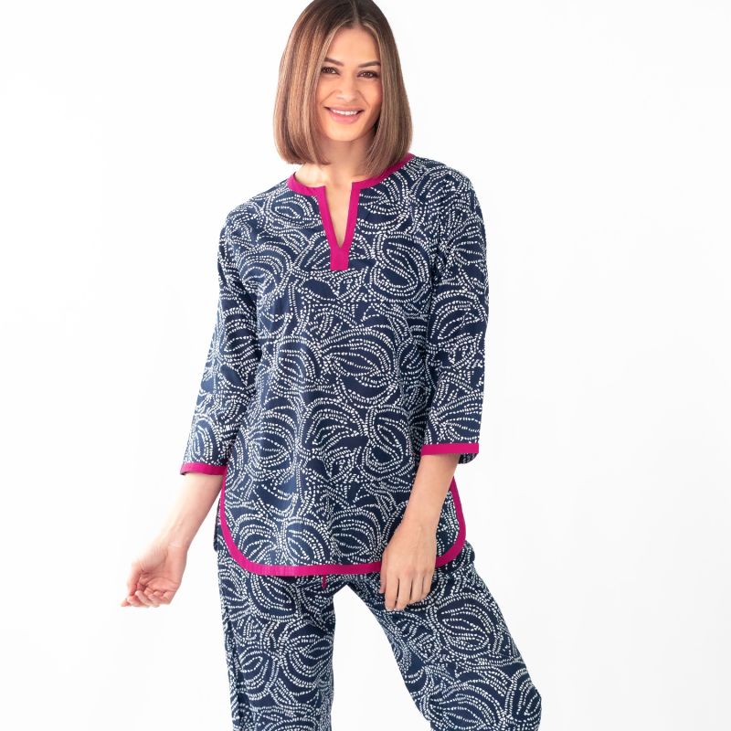 Indian Cotton Starry Night Print Pyjamas | inara | Wolf & Badger