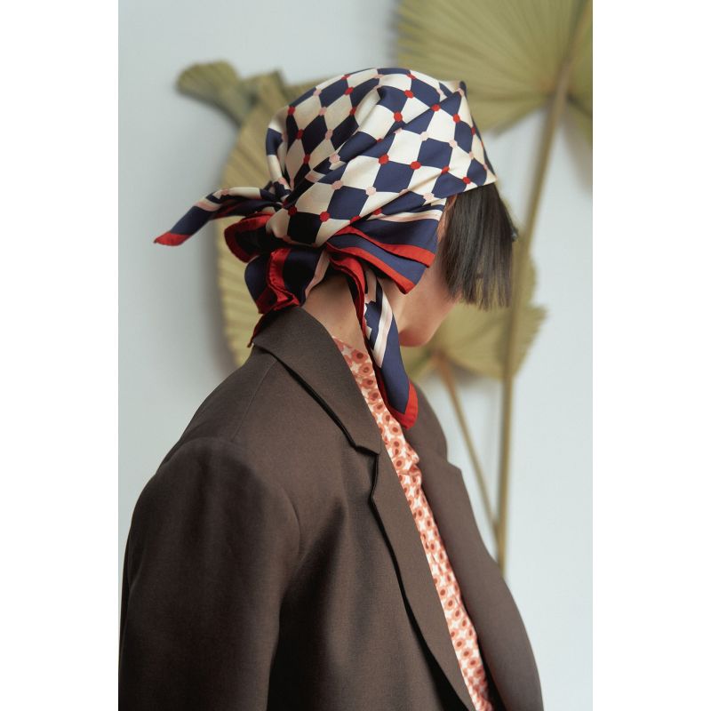 "Checkerboard" Silk Bandana | Lost Pattern NYC | Wolf & Badger
