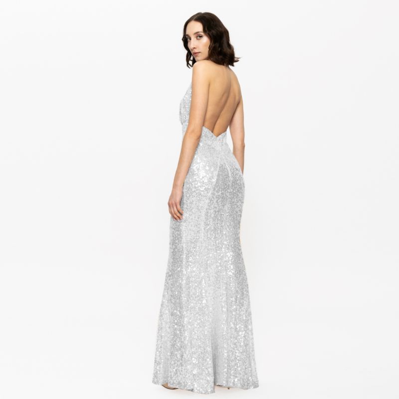 Lana Evening Gown Silver | Angelika Jozefczyk | Wolf & Badger