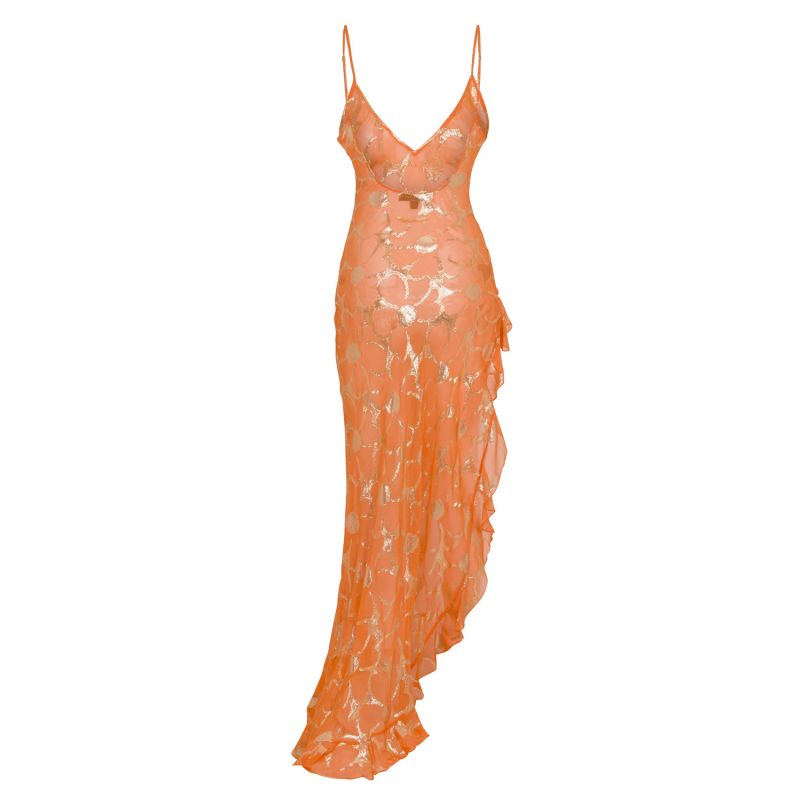 Lara Orange Ruffle Dress | Delfi Collective | Wolf & Badger