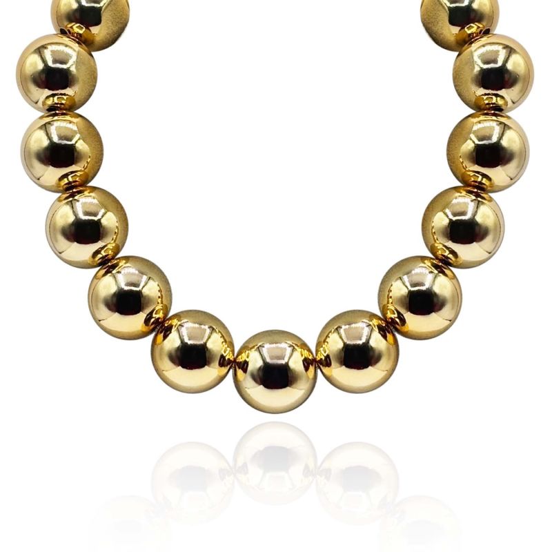Large Gold Gumball Bead Necklace | Michael Nash Jewelry | Wolf & Badger