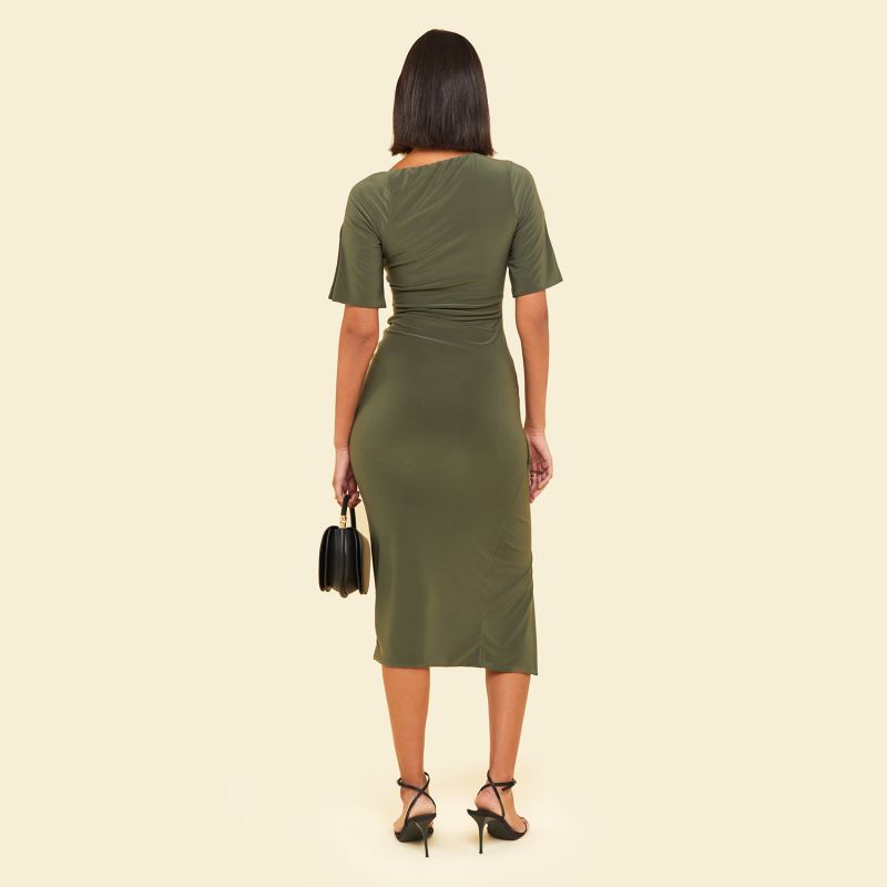 Latica Midi Dress In Cypress Green | Celestine & Mae | Wolf & Badger