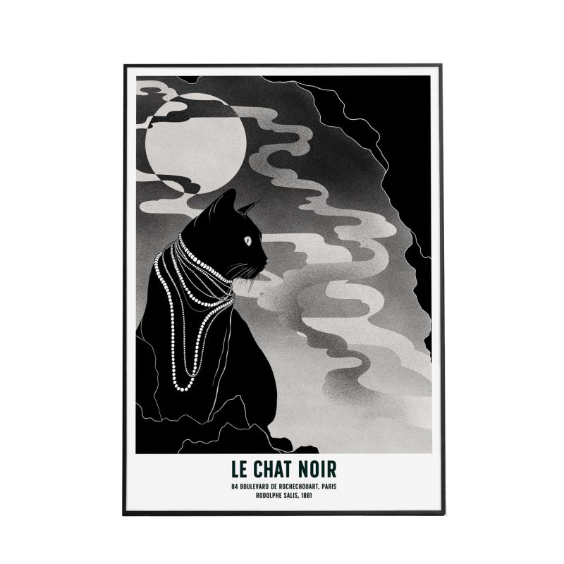 Le Chat Noir - Art Print L | Abi Overland Jersey | Wolf & Badger