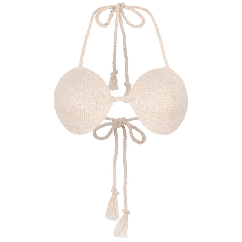 Leia Cotton Rope Bra Top In Off White | Brunna.Co | Wolf & Badger
