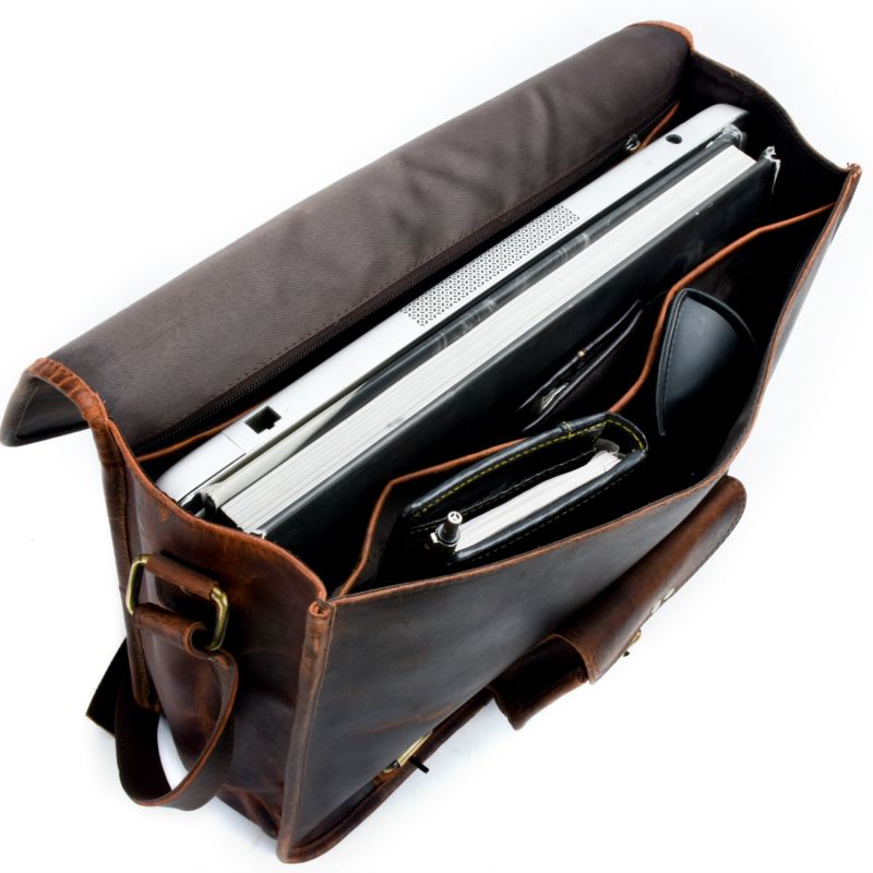 Loculus Leather Messenger Laptop Bag | Dötch Leather | Wolf & Badger
