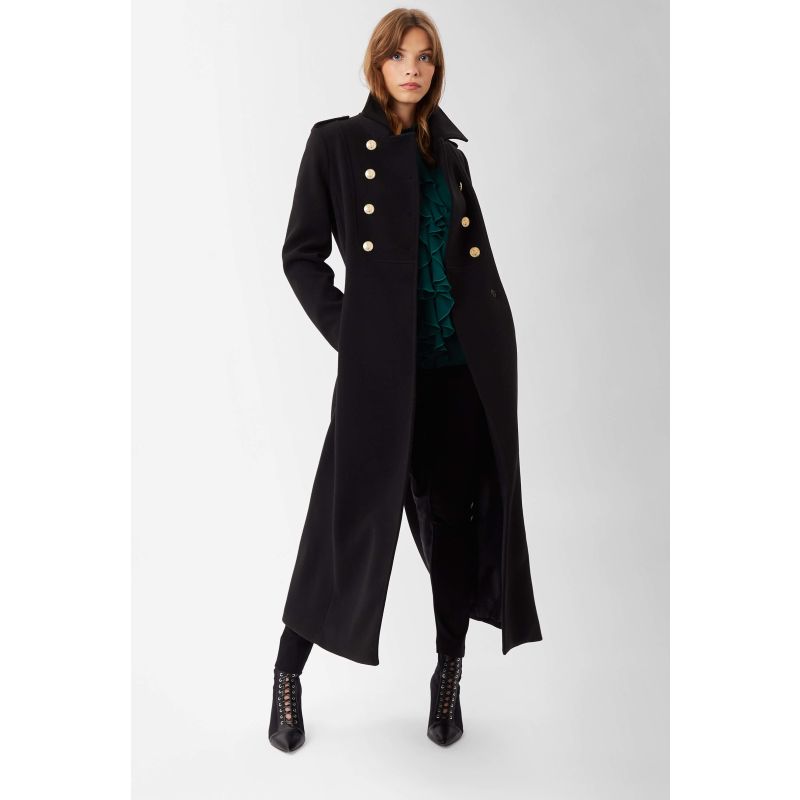 Long Military Black Coat | James Lakeland | Wolf & Badger