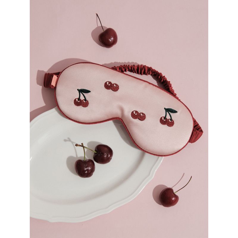 "Lost Cherries" Silk Sleep Eye Mask | Lost Pattern NYC | Wolf & Badger