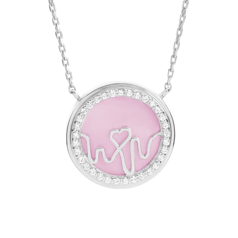 Loves Frequency™ Sterling Silver & Pink Opal Heartbeat Necklace ...