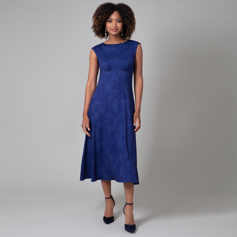 Luna Midi Dress With Pockets In Midnight Eclipse Blue | Alie Street ...