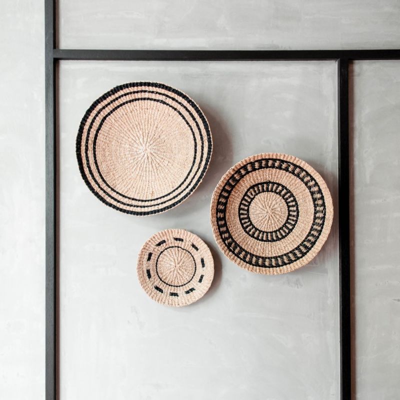 Medium Natural & Black Wall Baskets | LIKHÂ | Wolf & Badger