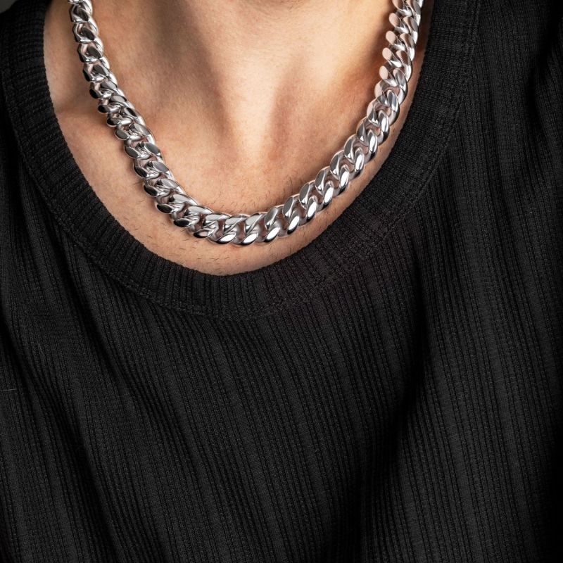 Men's Chunky Cuban Chain Choker | Nialaya | Wolf & Badger