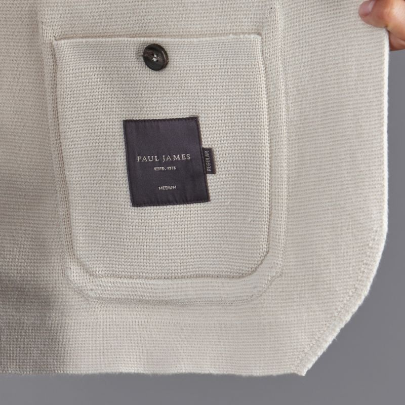 Mens Cotton Deconstructed Knitted Gabriel Blazer - Ecru | Paul James ...