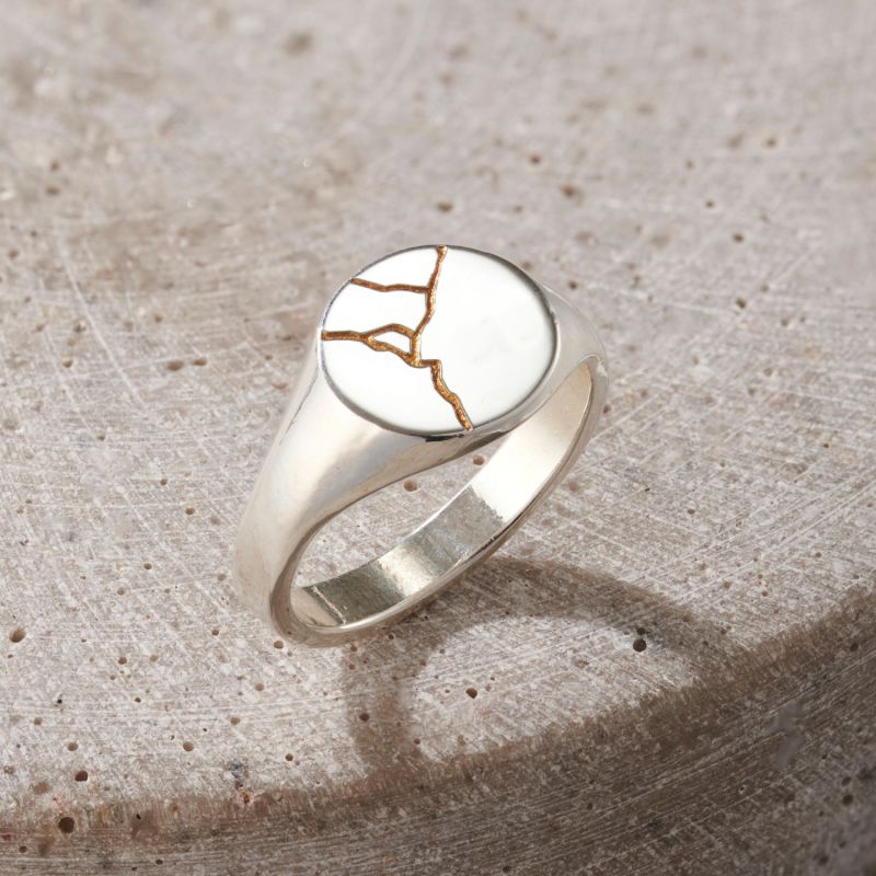 Mens Kintsugi Signet Ring | Posh Totty Designs | Wolf & Badger