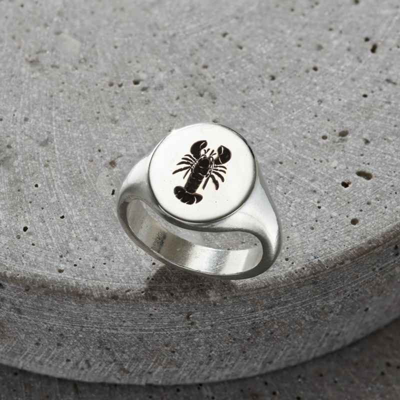 Mens Sterling Silver Lobster Signet Ring | Posh Totty Designs | Wolf ...