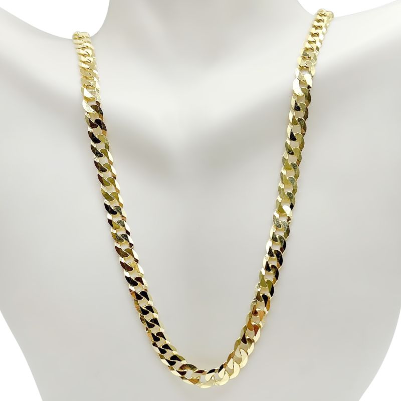 Mens Thick/Heavy 5.75Mm Gold Italian Miami Cuban Curb Chain Necklace ...