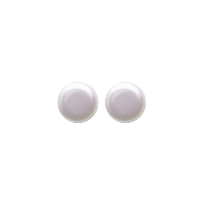 Coin Pearl Stud Earrings Sterling Silver | ORA Pearls | Wolf & Badger