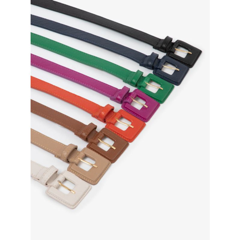 Mini Square Narrow Belt - Emerald Green | BeltBe | Wolf & Badger