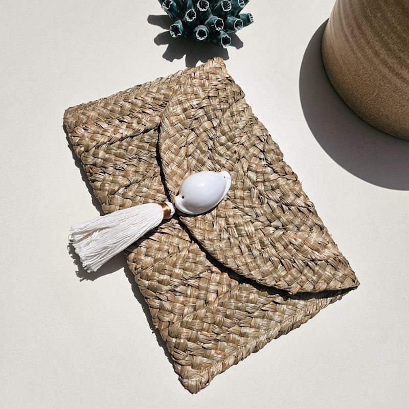 Moana Egg Shell & Straw Clutch | OhSun | Wolf & Badger