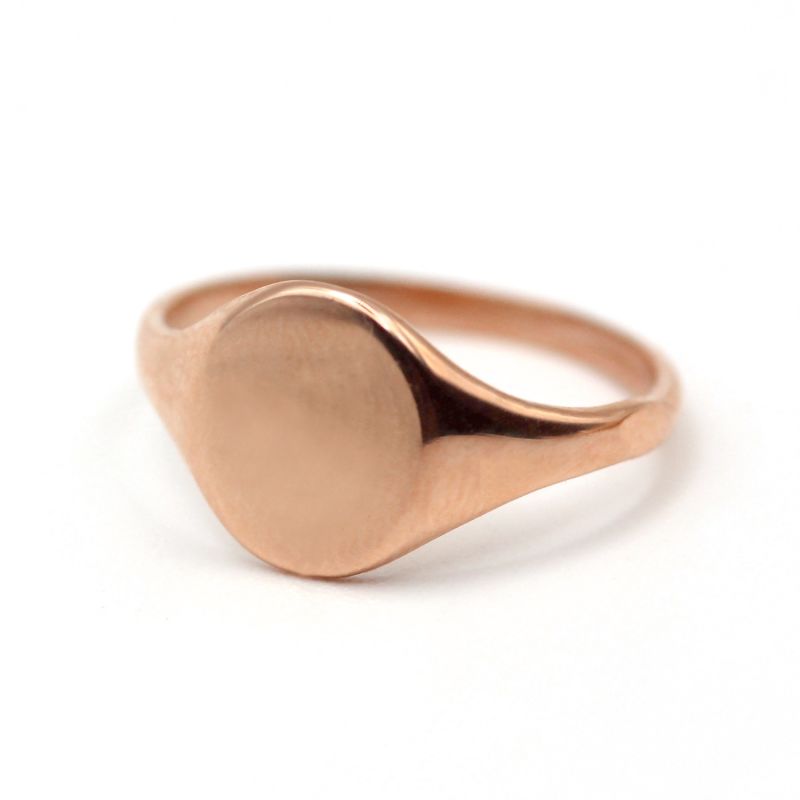 Modern Classic Rose Solid Gold Signet Ring | VicStoneNYC Fine Jewelry ...