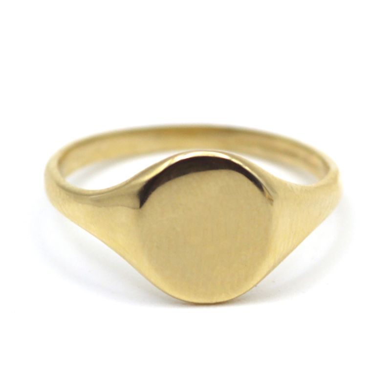 Modern Classic Yellow Solid Gold Signet Ring | VicStoneNYC Fine Jewelry ...