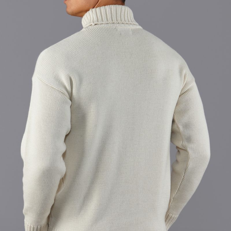 Modern Submariner Porter Roll Neck Merino Wool Jumper - Ecru | Paul ...