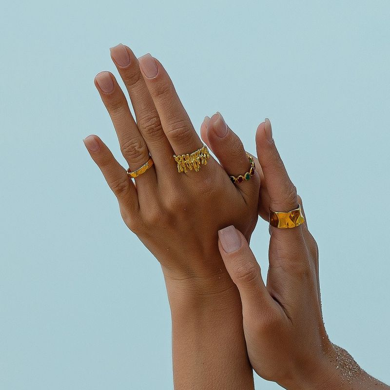 Molten Gold Fluid Wave Ring | Mejoma | Wolf & Badger