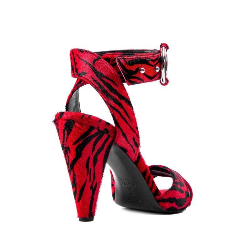 Montana Red And Black Tiger Print Sandals - Races, Weddings, Events ...