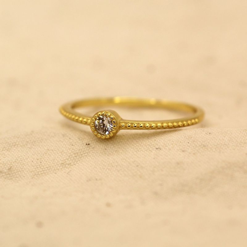 Natural Diamond Antique Yellow Solid Gold Ring | VicStoneNYC Fine ...