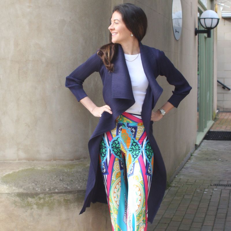 Navy Waterfall Crinkle Coat | Beatrice von Tresckow | Wolf & Badger