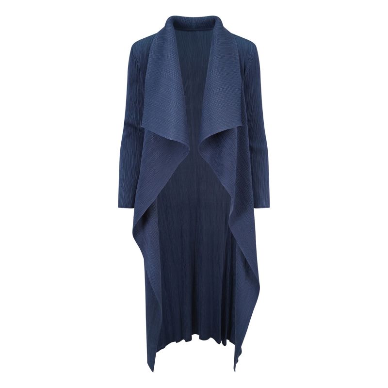 Navy Waterfall Crinkle Coat | Beatrice von Tresckow | Wolf & Badger