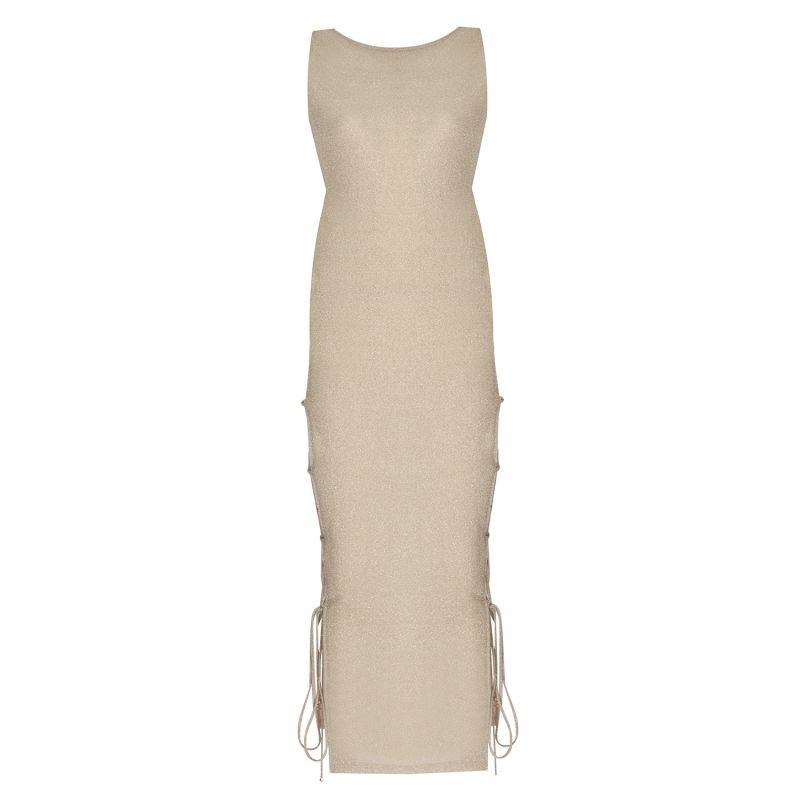 Nyx Rope Detailed Beach Dress Gold | Luna B | Wolf & Badger