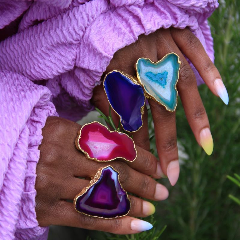 Ultra Mega Fuchsia Gemstone Gold Statement Ring | YAA YAA LONDON | Wolf ...