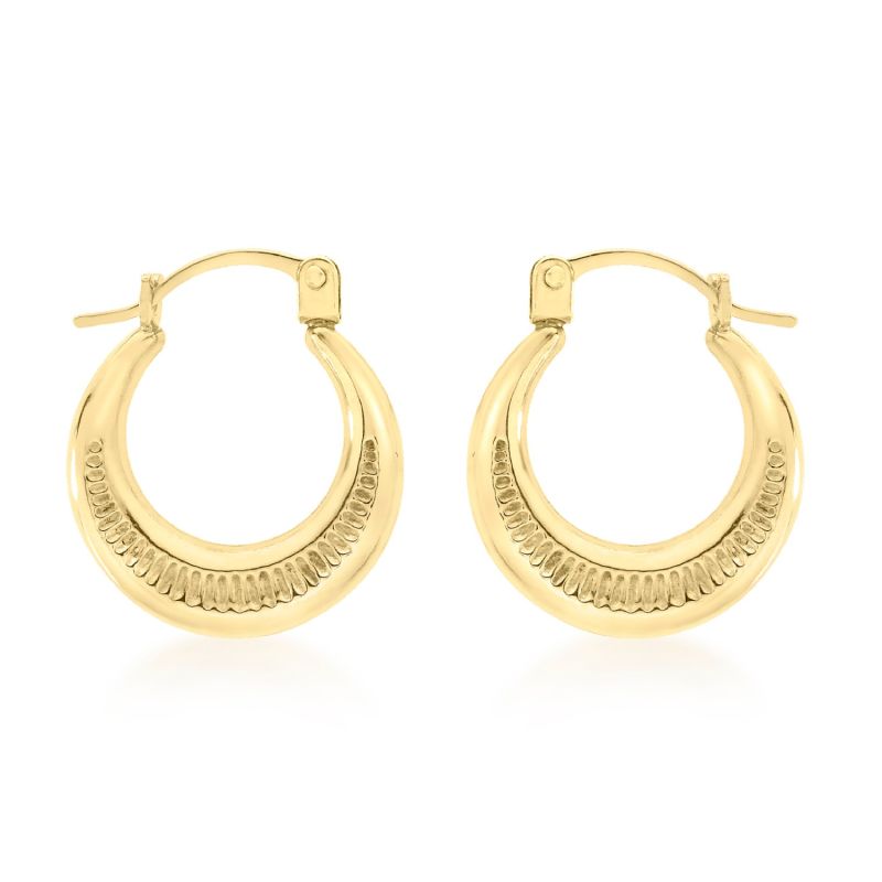 Crescent Moon Creole Gold Hoop Earrings | Posh Totty Designs | Wolf ...