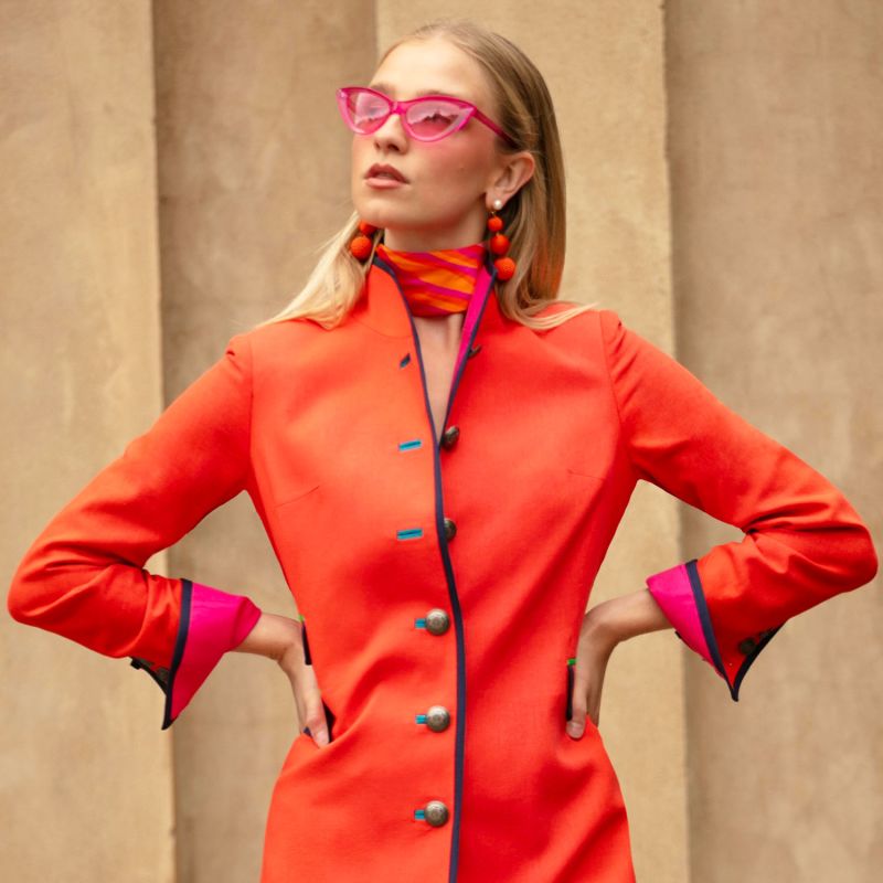 Orange Linen Cavalier Coat | Beatrice von Tresckow | Wolf & Badger